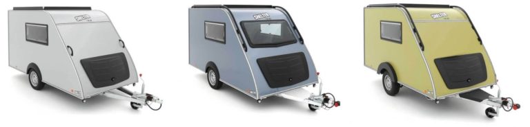 Kip Shelter Tent kamperen in een kleine caravan